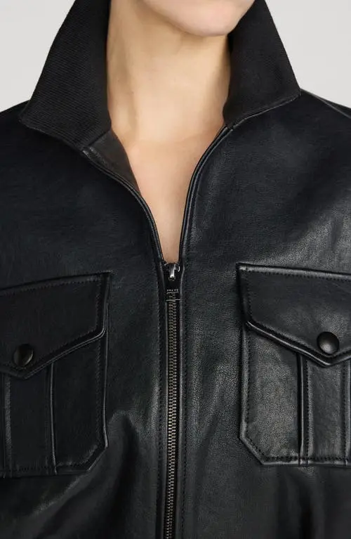 FRAME Leather Bomber Jacket
