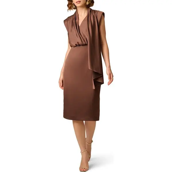 Aidan Mattox Satin Midi Dress