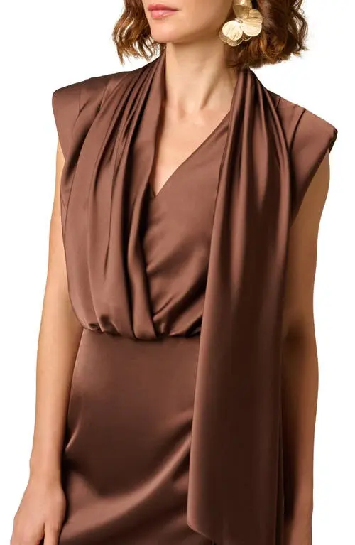 Aidan Mattox Satin Midi Dress