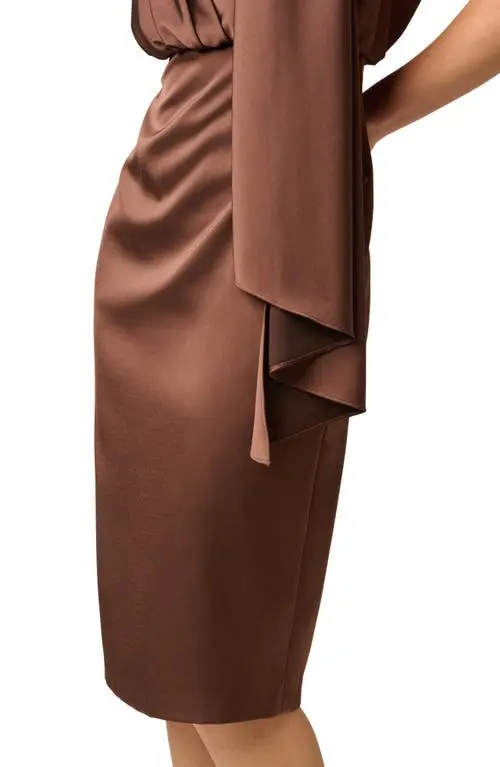 Aidan Mattox Satin Midi Dress