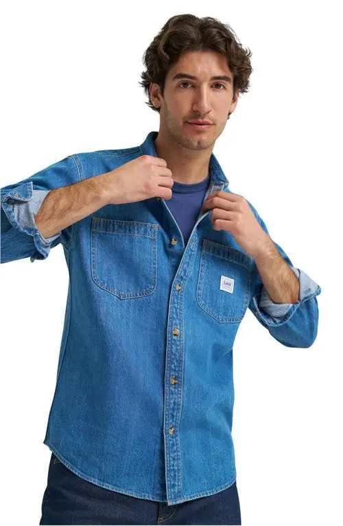 LEEM 91-j Worker Long Sve Button Up Shirt