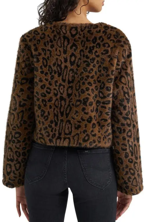 LEEM Faux Fur Cropped Jacket