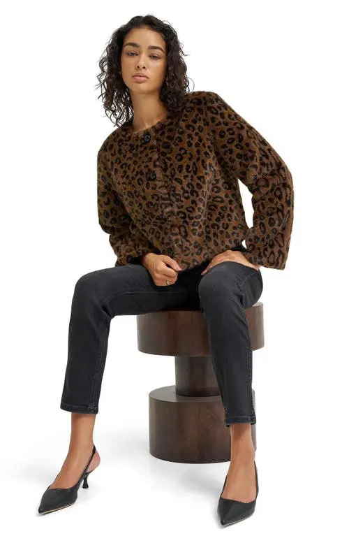 LEEM Faux Fur Cropped Jacket