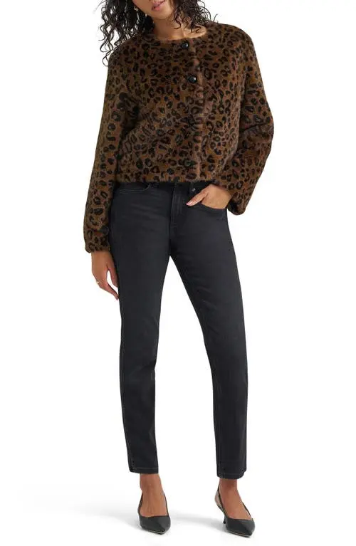 LEEM Faux Fur Cropped Jacket
