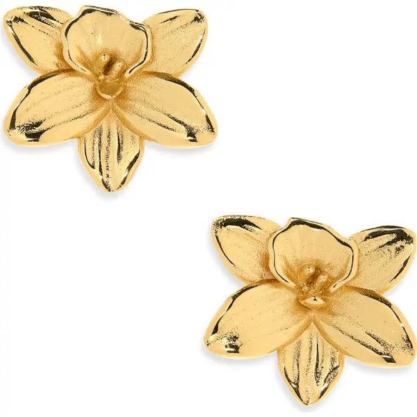 KIARA BY KI-ELE Layla Orchid Stud Earrings - Gold