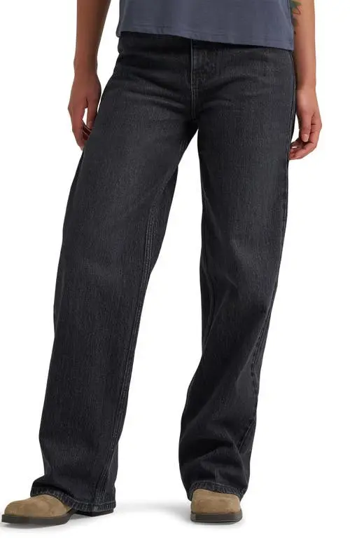 Wrangler Mid Rise Loose Straight Leg Jeans - Dark Sky