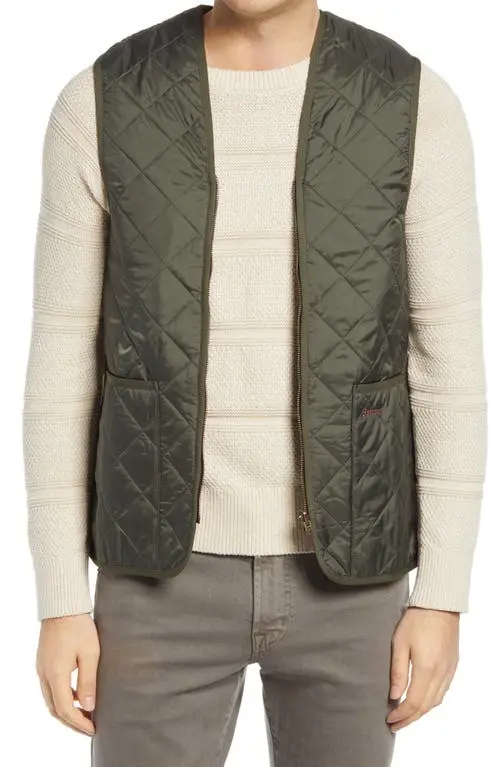 Barbour Zip Line Quilted Vest - Olive/classic