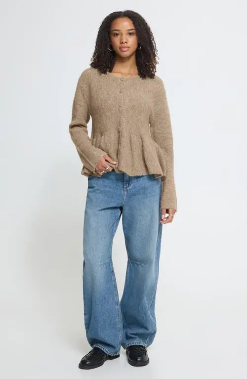 ICHI Peplum Cardigan