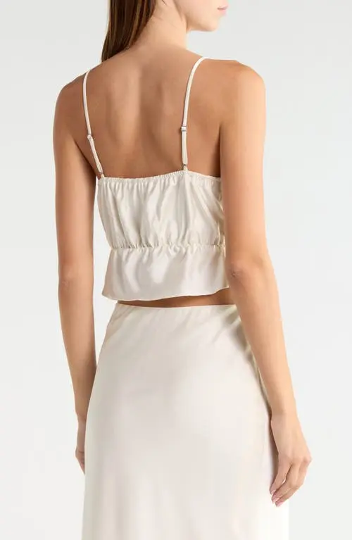 KITTENISH Embroidered Cropped Satin Camisole