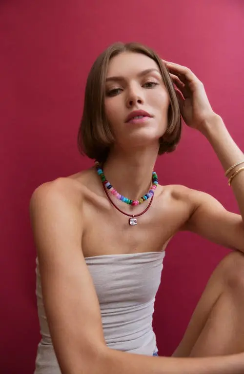 Baublebar Lindsey Crystal Collar Necklace - Red