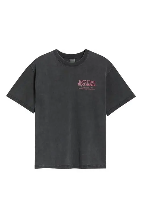 SANTO STUDIO Garage Graphic Cotton T-shirt