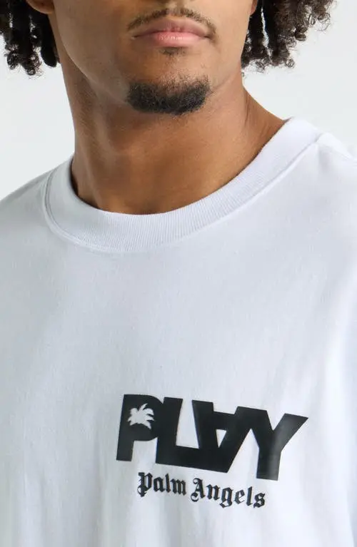 PLAY PALM ANGELS Logo Graphic Boxy T-shirt