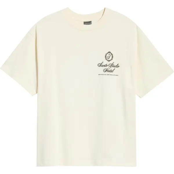 SANTO STUDIO Ny Hotel Graphic Cotton T-shirt