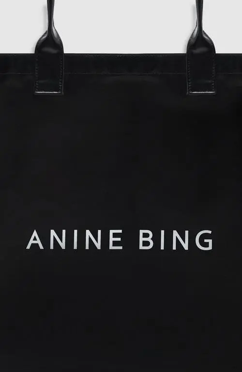 ANINE BING Leo Coated Canvas Tote - Black