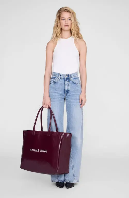 ANINE BING Leo Coated Canvas Tote