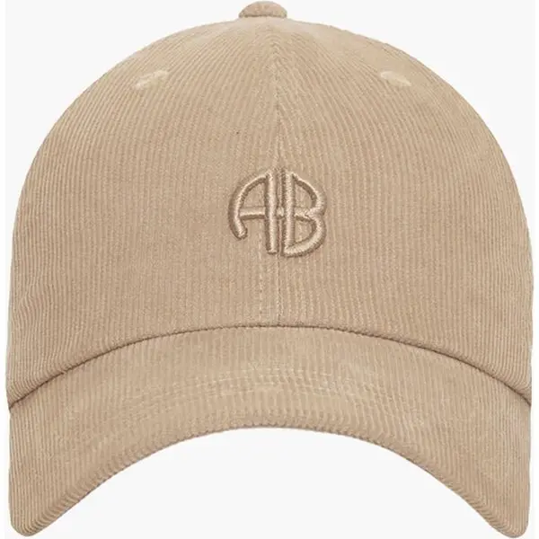 ANINE BING Jeremy Ab Corduroy Baseball Cap - Beige