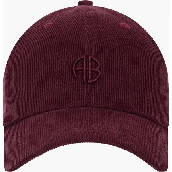 ANINE BING Jeremy Corduroy Baseball Cap - Fig