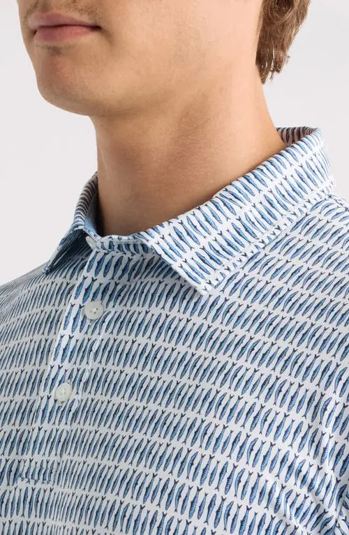 SWANNIES Sardine Print Performance Golf Polo