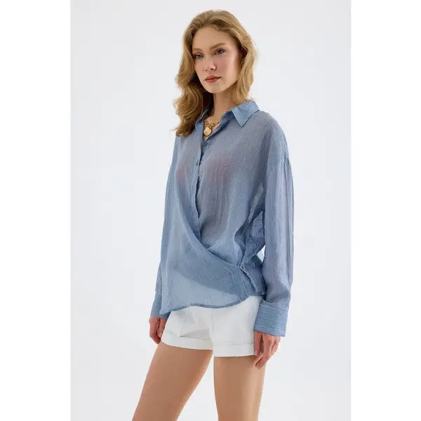 MONLICIA Rosalie Viscose Striped Relaxed Shirt