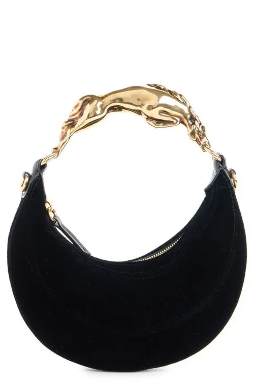 Chloé Chain Horse Crescent Bag - Black