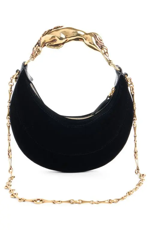 Chloé Chain Horse Crescent Bag - Black