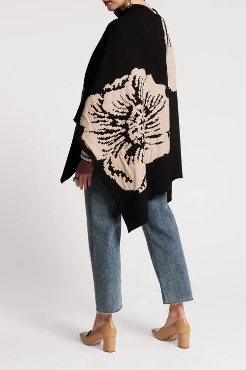 FRANCES VALENTINE Ginny Wrap Carefree Chrysanthemum - Black/camel