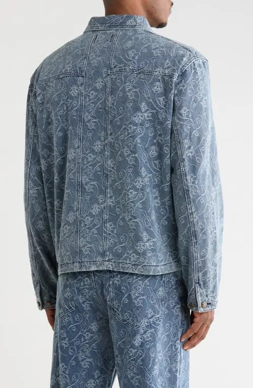 HONOR THE GIFT Floral Embroidery Denim Jacket