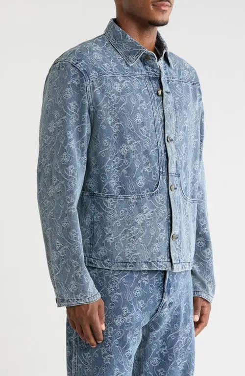 HONOR THE GIFT Floral Embroidery Denim Jacket