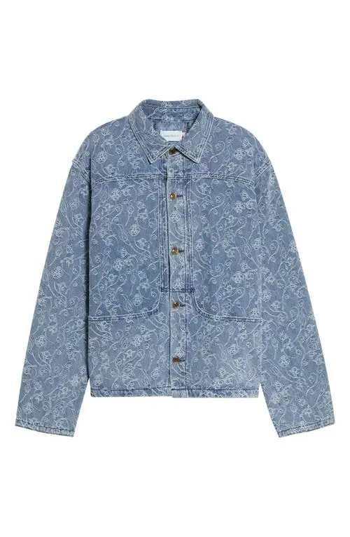 HONOR THE GIFT Floral Embroidery Denim Jacket