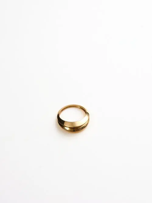 THEIR STUDIOS Alfie Groove Dome Ring In 14k Recycled Solid Gold - 6