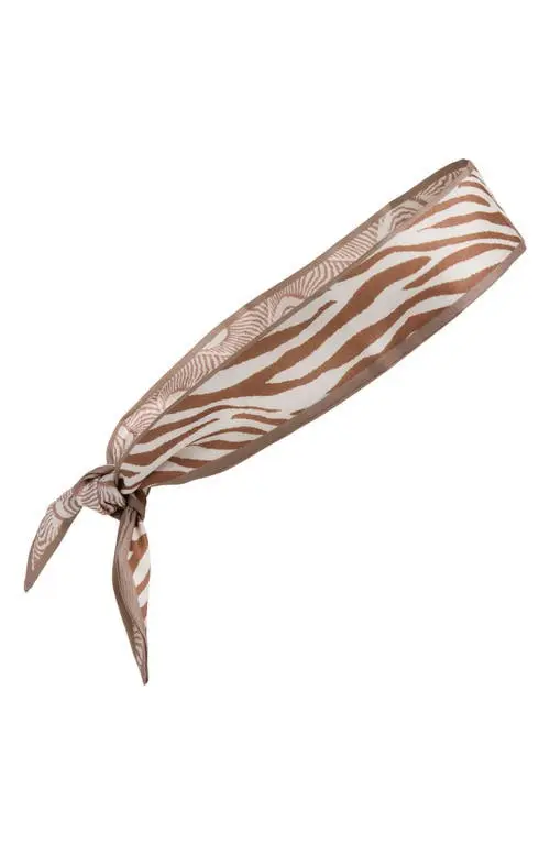 L. Erickson Nala Hair Scarf - Brown/white