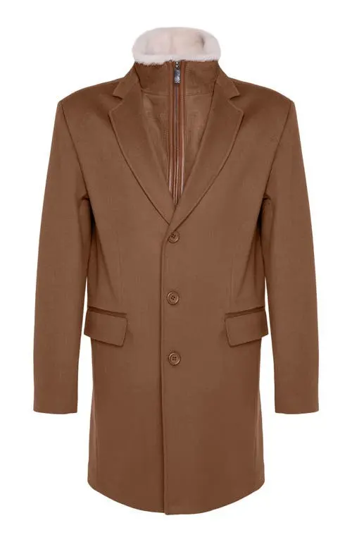 Gorski Wool Short Coat Crafted From Loro Piana With Genuine Shearling Trim