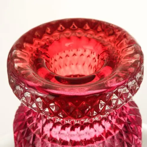ZSA ZSA ZSU Glass Round Candle Holder And Decorative Object 3 Pcs Set