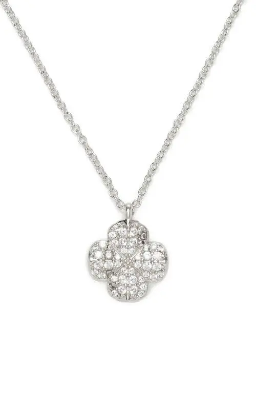 Kate Spade New York Spade Flower Pavé Pendant Necklace - Clear/silver