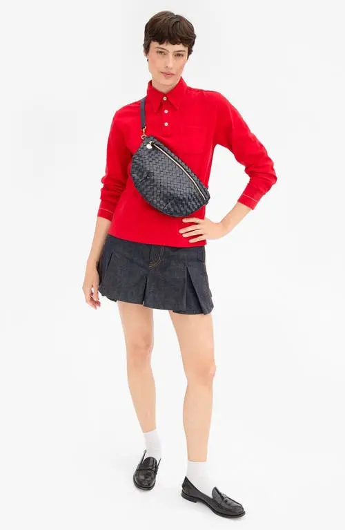 Clare V. Medium Grande Fanny Woven Leather Belt Bag