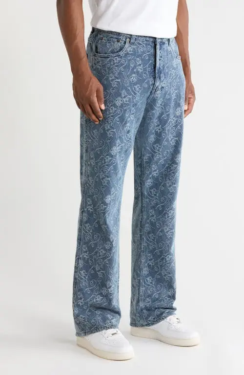 HONOR THE GIFT Floral Jacquard Straight Leg Jeans