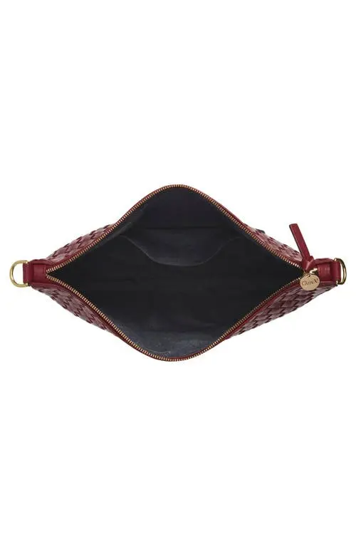 Clare V. Moyen Woven Leather Messenger Bag - Garnet