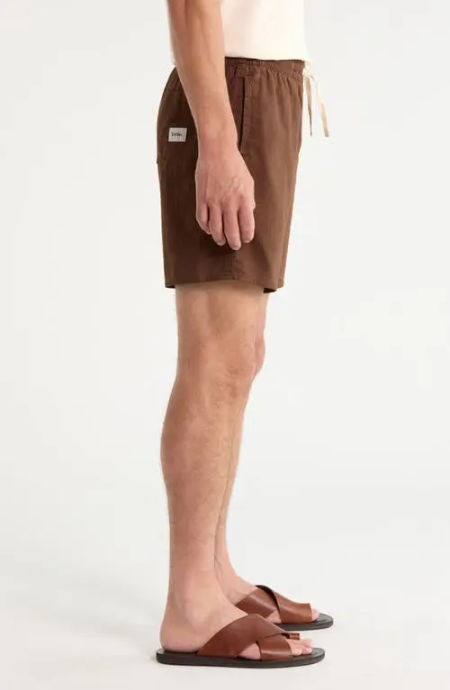 RHYTHM Classic Linen Jam Shorts - Chocolate
