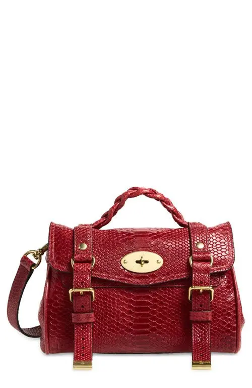 Mulberry Mini Alexa Snake Embossed Leather Satchel