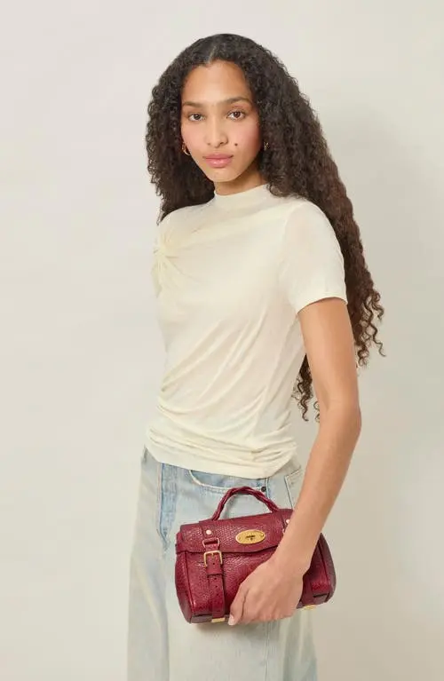 Mulberry Mini Alexa Snake Embossed Leather Satchel - Apple Red