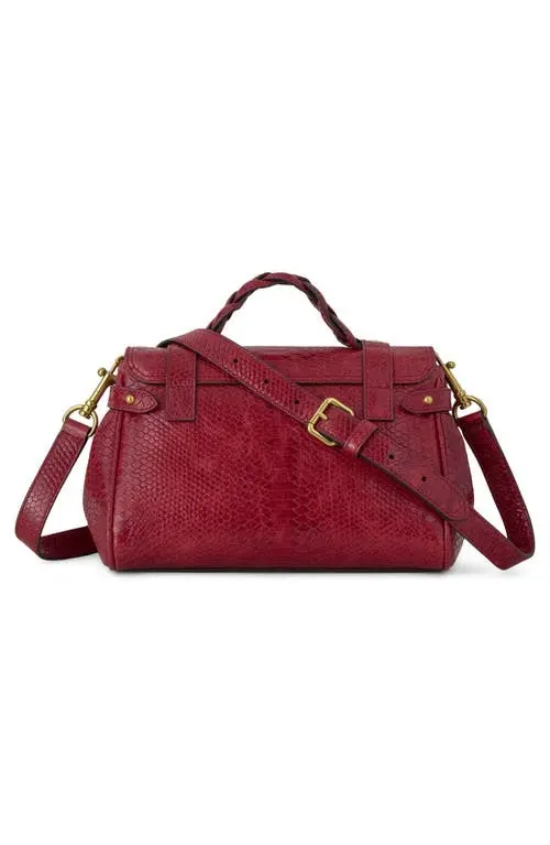 Mulberry Mini Alexa Snake Embossed Leather Satchel - Apple Red