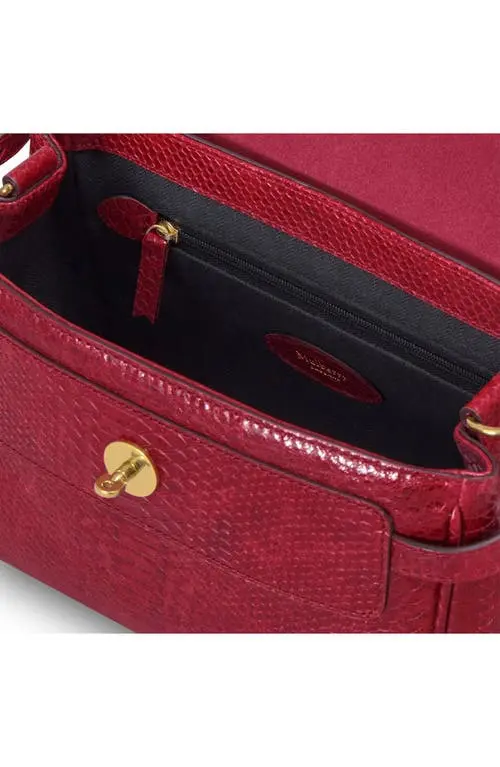 Mulberry Mini Alexa Snake Embossed Leather Satchel - Apple Red