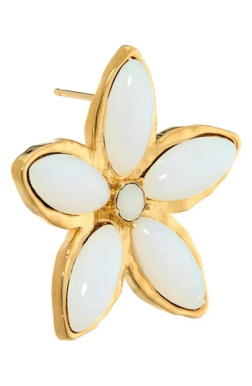 Oscar De La Renta Floral Cabochon Stud Earrings