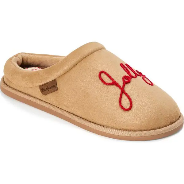 DEARFOAMS Cozy Clogs With Embroidered Detailing - Desert