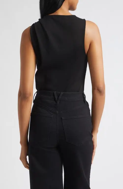 Veronica Beard Deylin Twist Shoulder Rib Tank