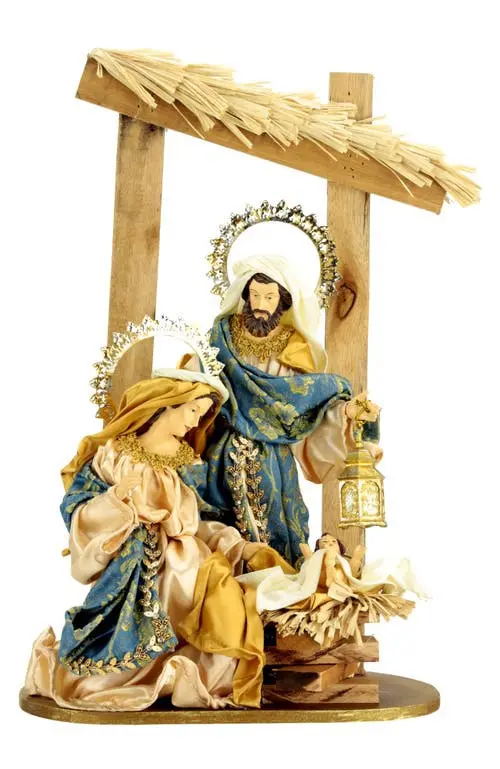 MARK ROBERTS Holy Family On Stable - Medium Blue
