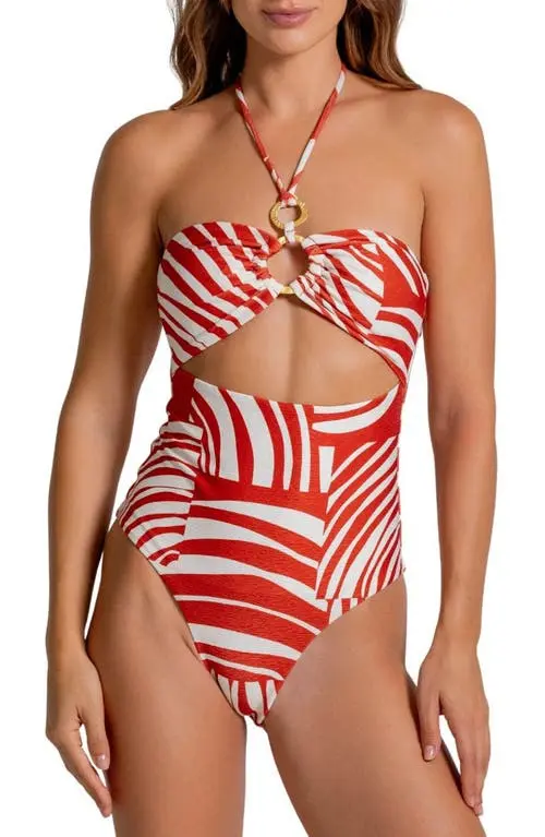 Cosita Linda Cutout Moderate Fit Halter One-piece Swimsuit