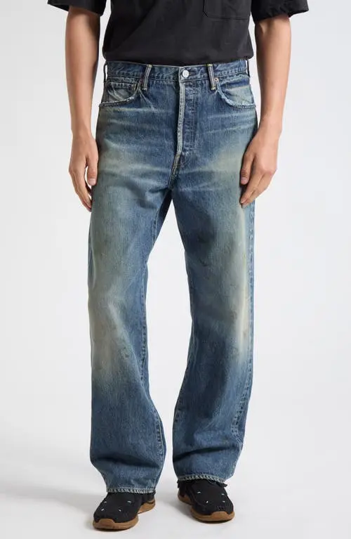 Visvim Social Sculpture 01 Distressed Wide Leg Jeans - Dyed Damaged