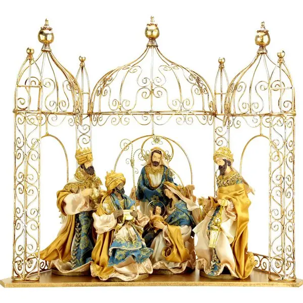 MARK ROBERTS Nativity On Gazebo - Medium Blue
