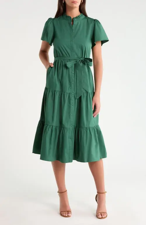 SUGARLIPS Bellucci Cotton Poplin Tiered Dress